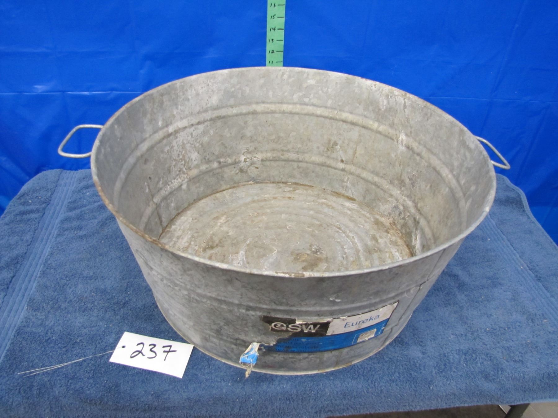 Galvanized metal wash tub