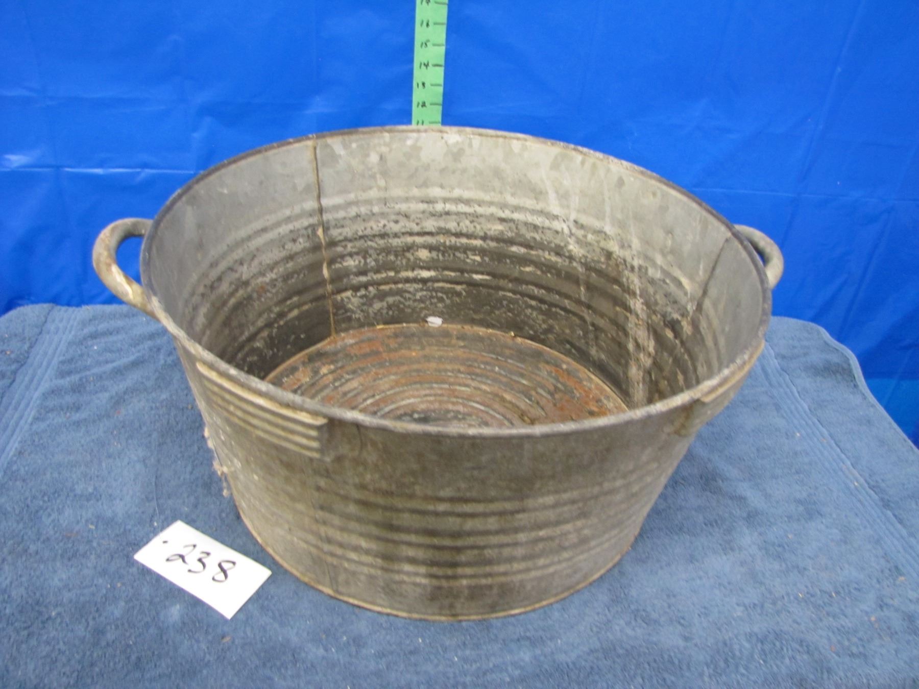 Galvanized metal wash tub