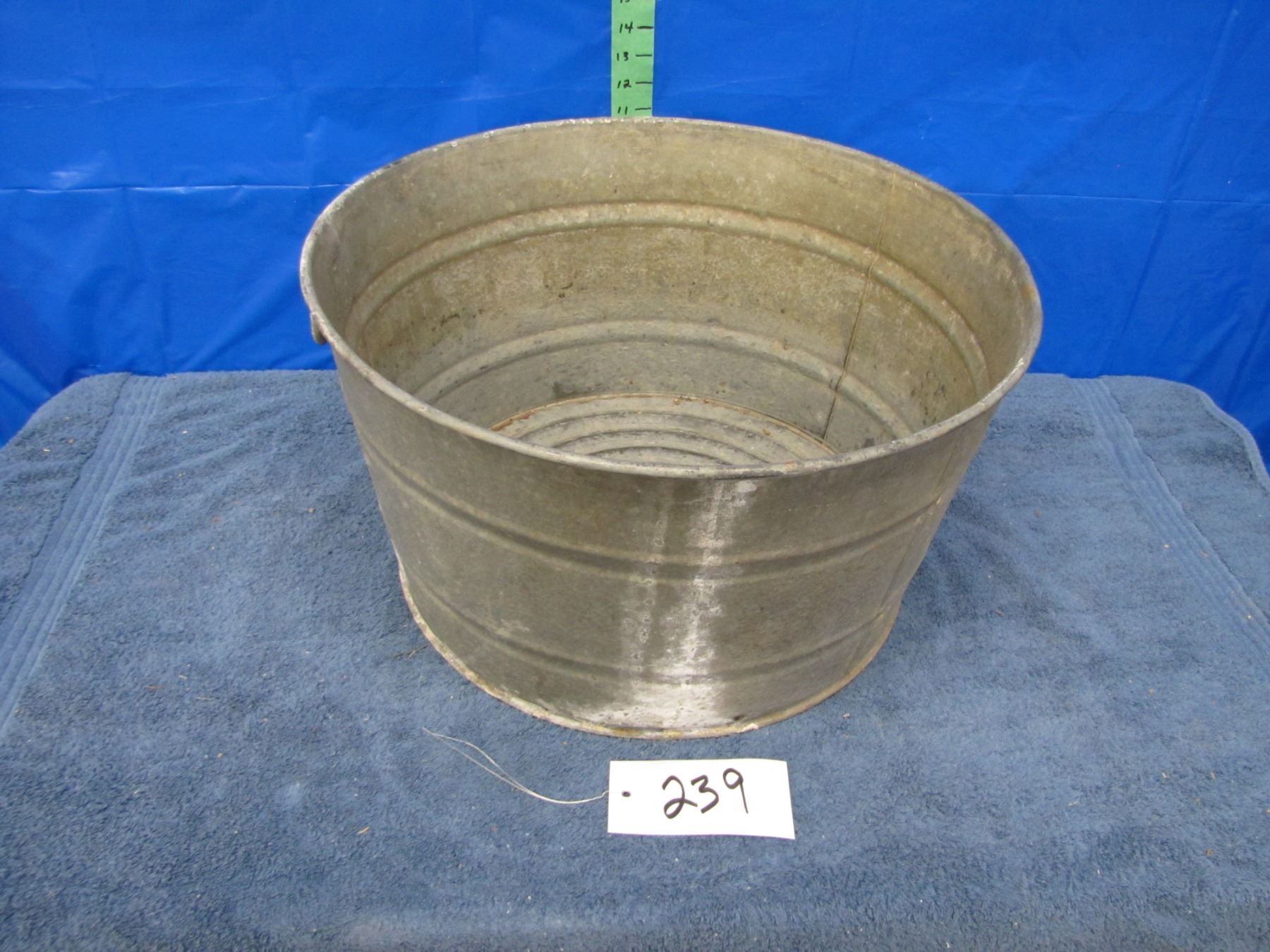 Galvanized metal wash tub
