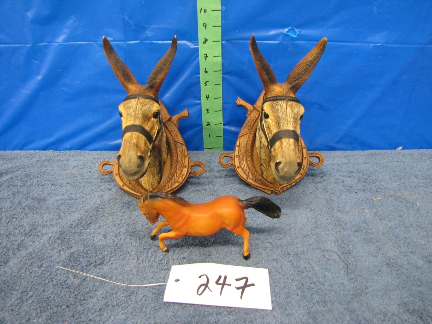 decorative mules heads and horse - resin