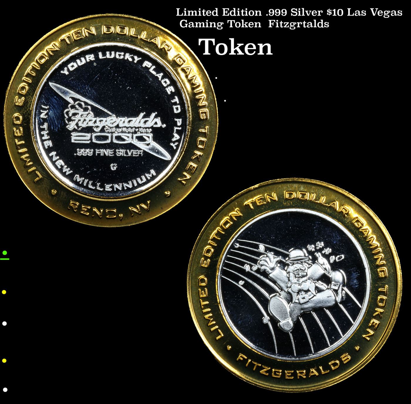 Limited Edition .999 Silver $10 Las Vegas Gaming Token Fitzgrtalds