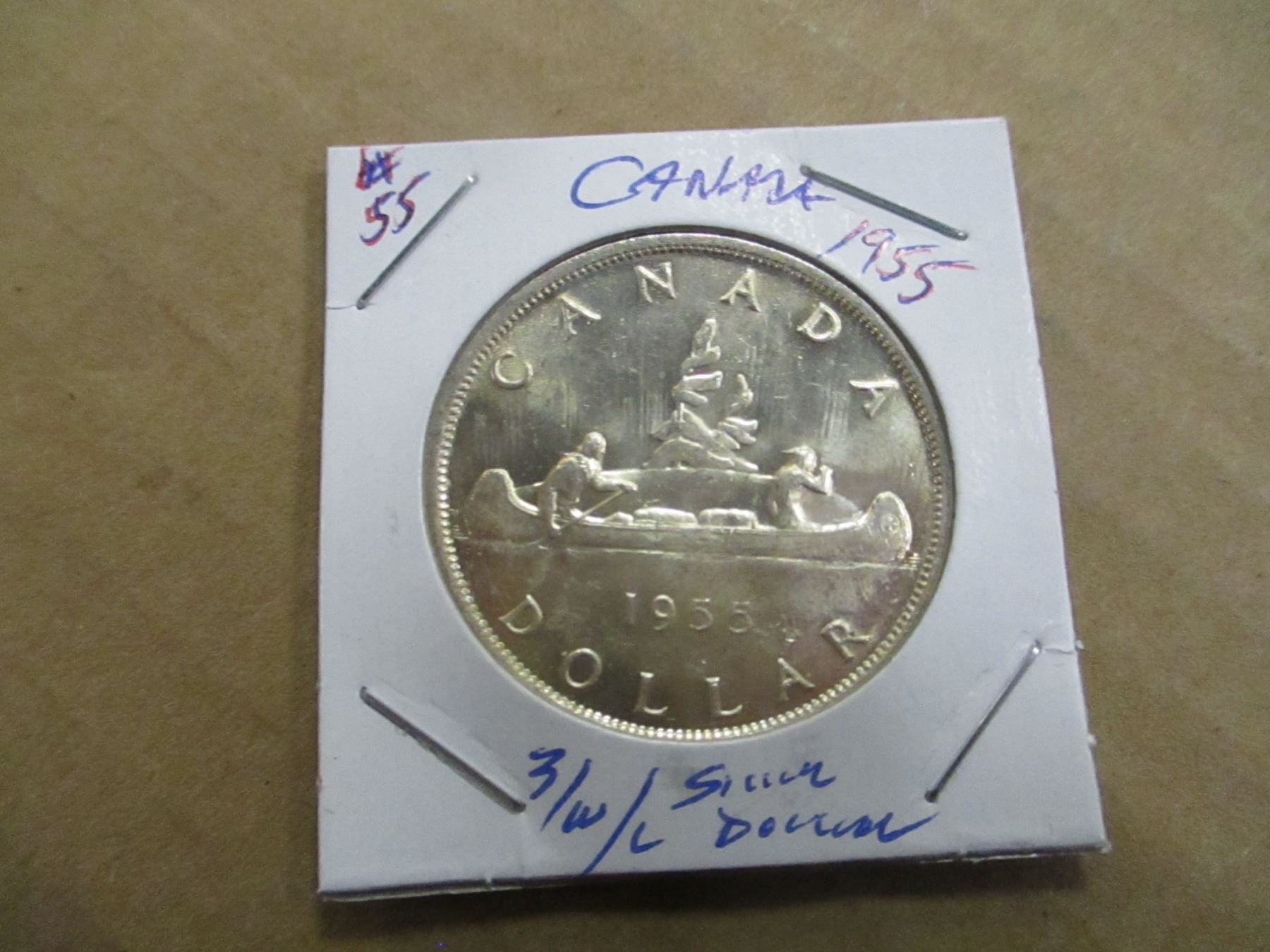 1955 3 WATERLINE CANADA SILVER DOLLAR