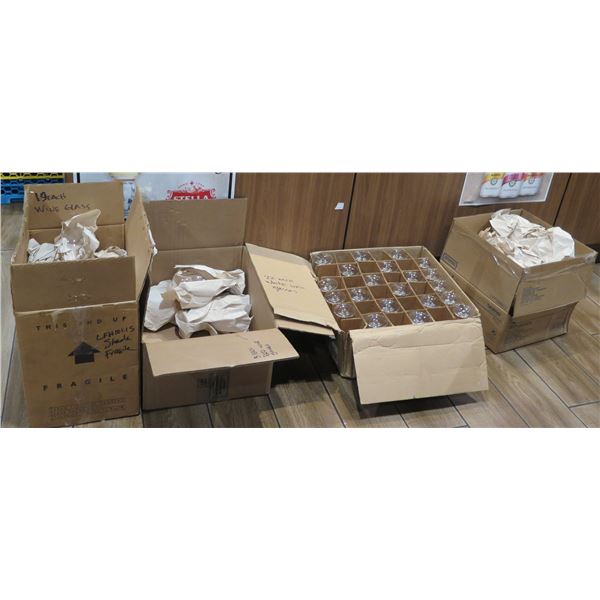 Qty 4 Boxes Glassware Wine Goblets Champagne Coors Light Beer