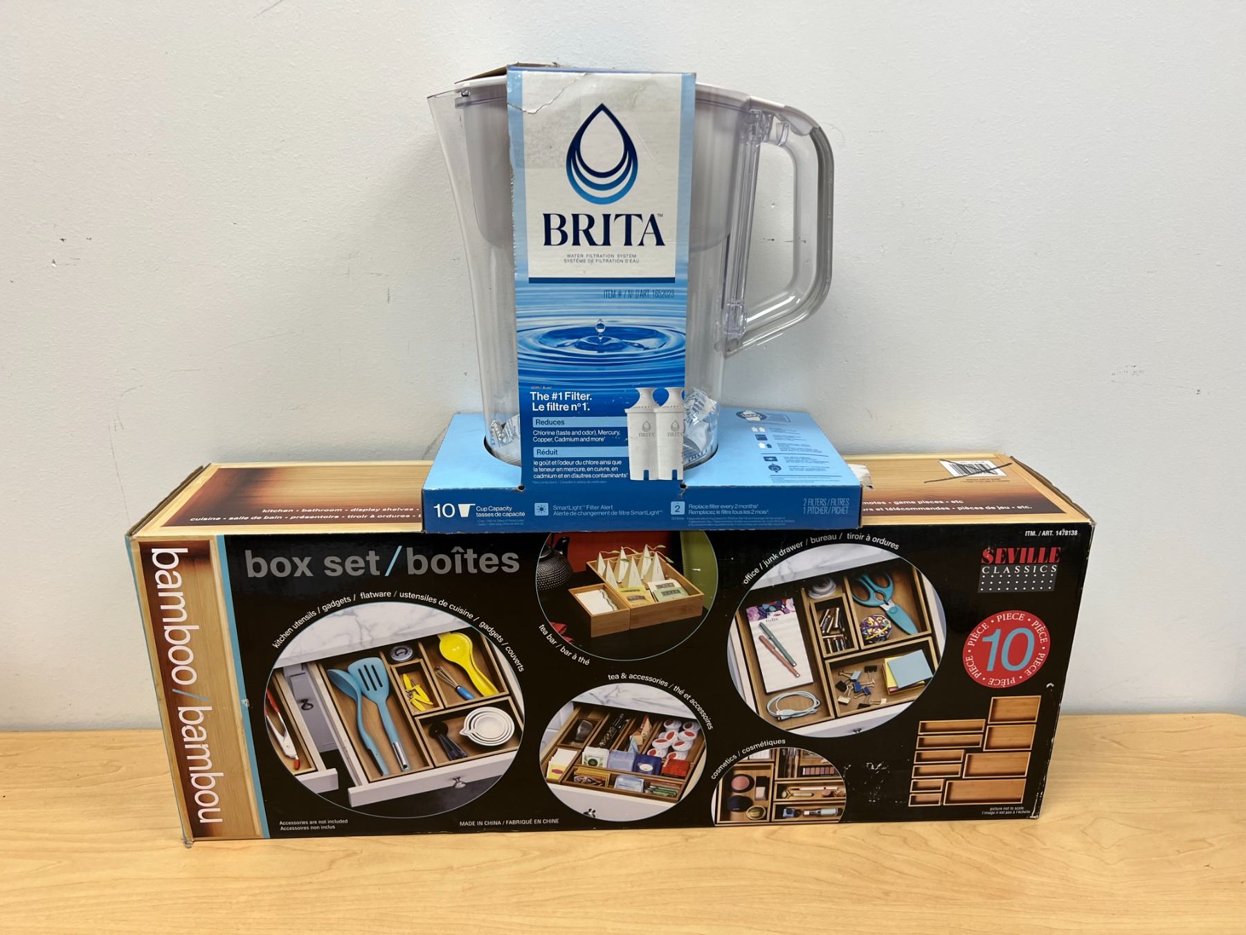 Bamboo Drawer Organizers & Brita Water Filtration System - both look ...