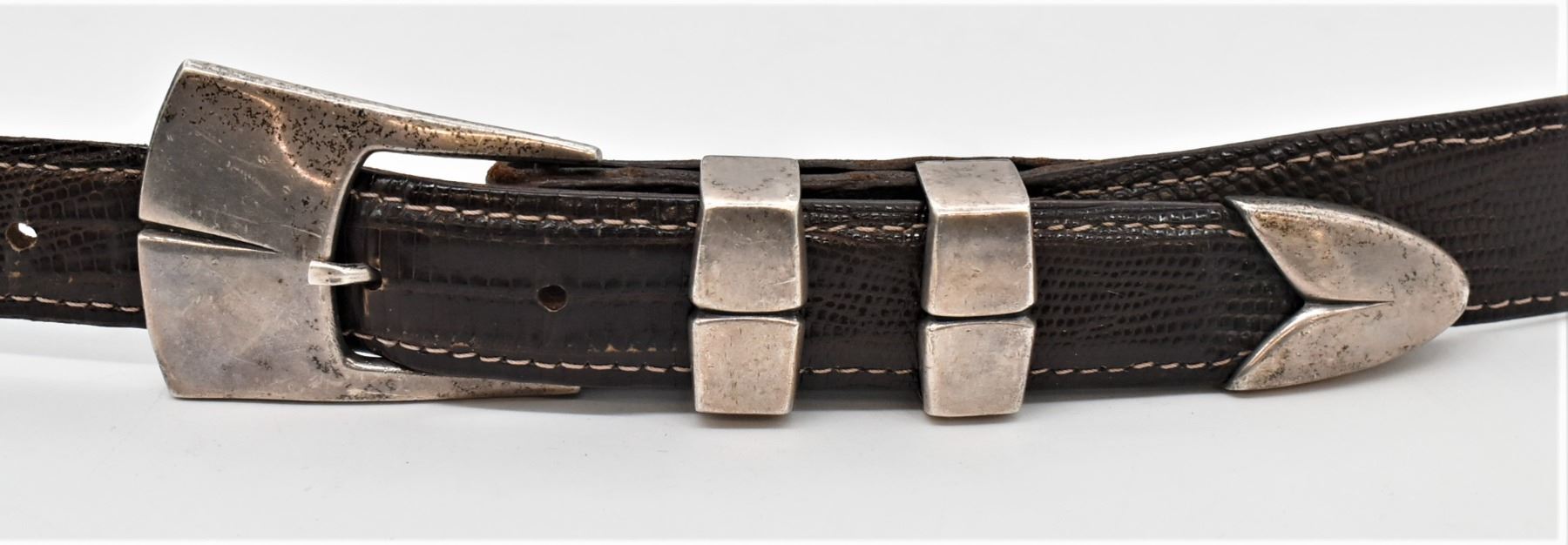 David Dear Sterling Ranger Buckle on Lizard Belt