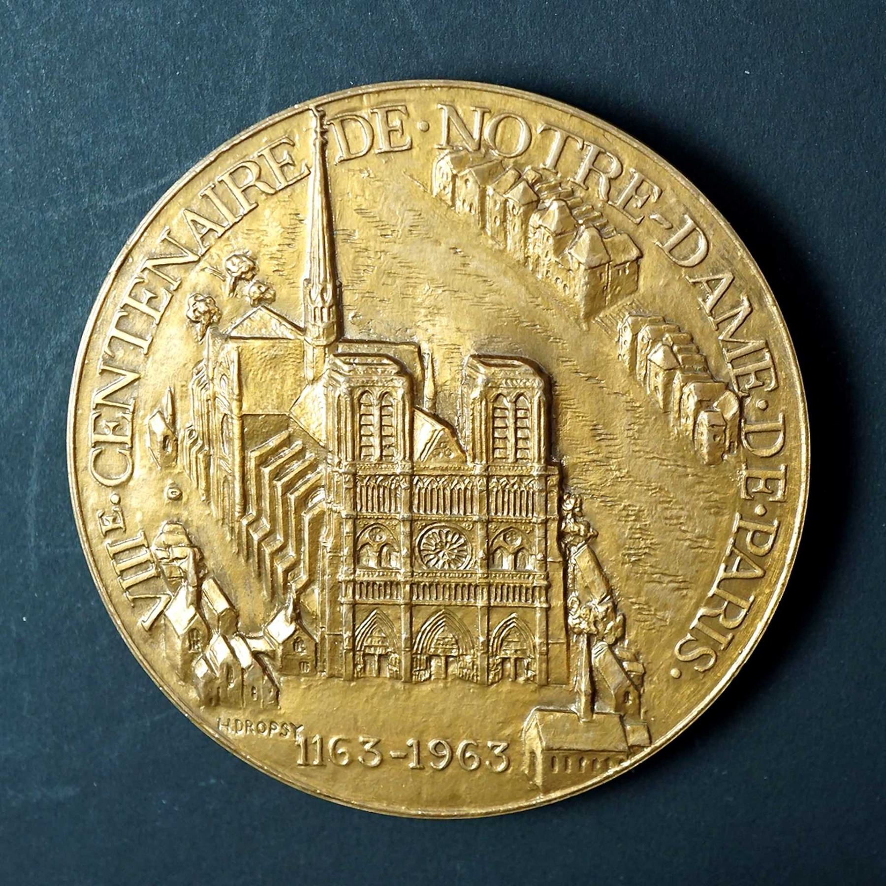 FRANCE Bronze Medal : VIII Centenaire Notre-Dame de Paris 1163-1963