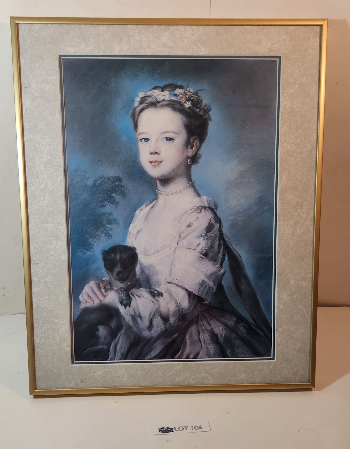 Vintage George Knapton Print of Charlotte Boyle 14” x 17”