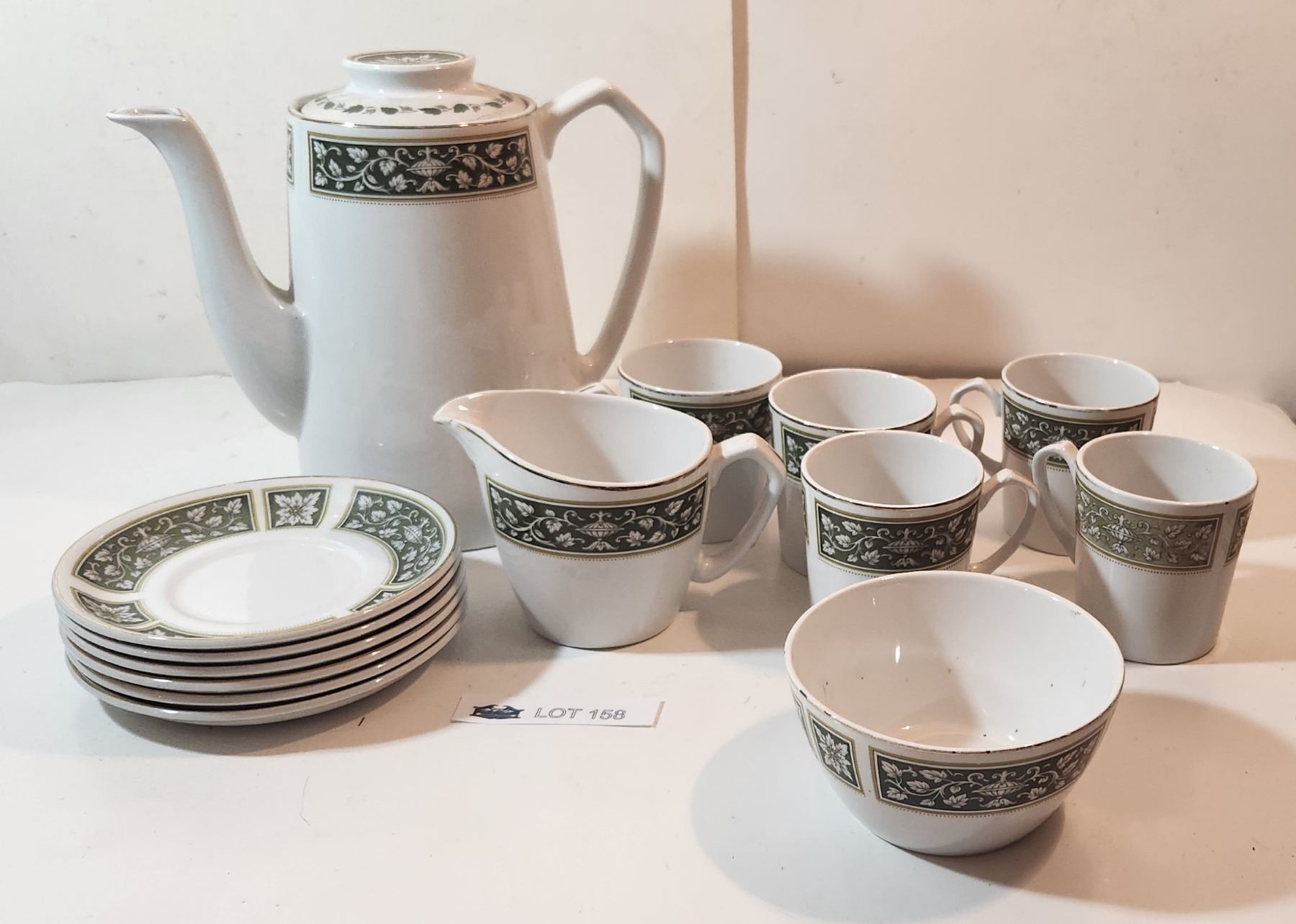 1940s Alfred Meakin Glo-White Ironstone Tea Set 14 pc
