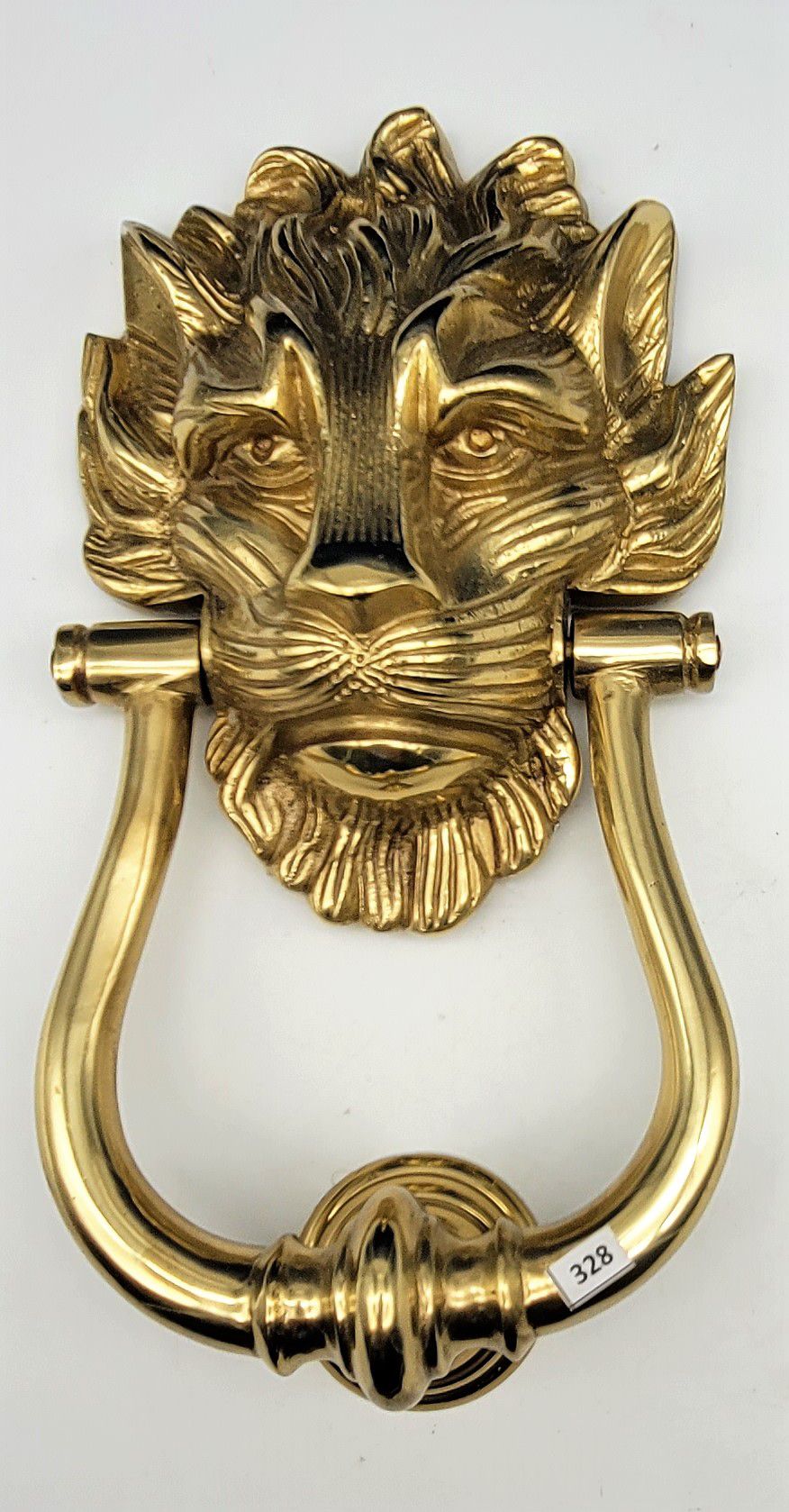 Shinny Solid Brass Front Door Lion Head Door Knocker and Striking Plate ...