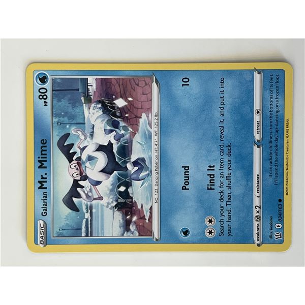Pokemon Card Mint Plus Galarian Mr. Mime