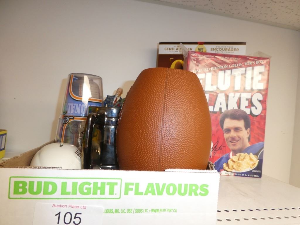 misc sports memorabilia incl. signed cereal boxes