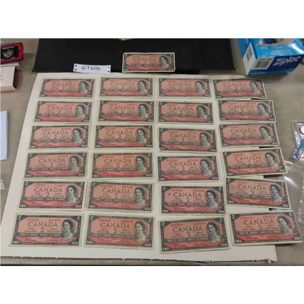 25 1954 Canada 2 Paper Bills 25-1954-canada-2-paper-bills