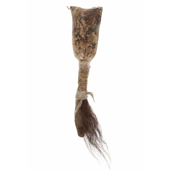 19th C. Navajo Bison Tail Parfleche Rattle