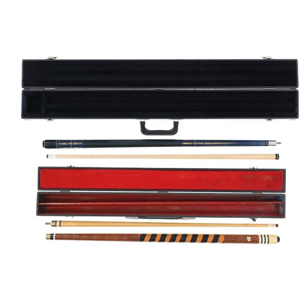 Feryoda Pairs of Custom Pool Cues & Cases