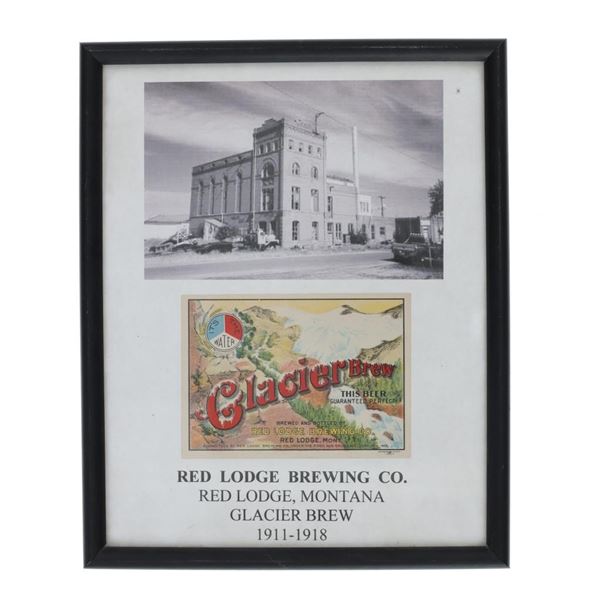 1906 Framed Photo & Beer Label Red Lodge Brewing