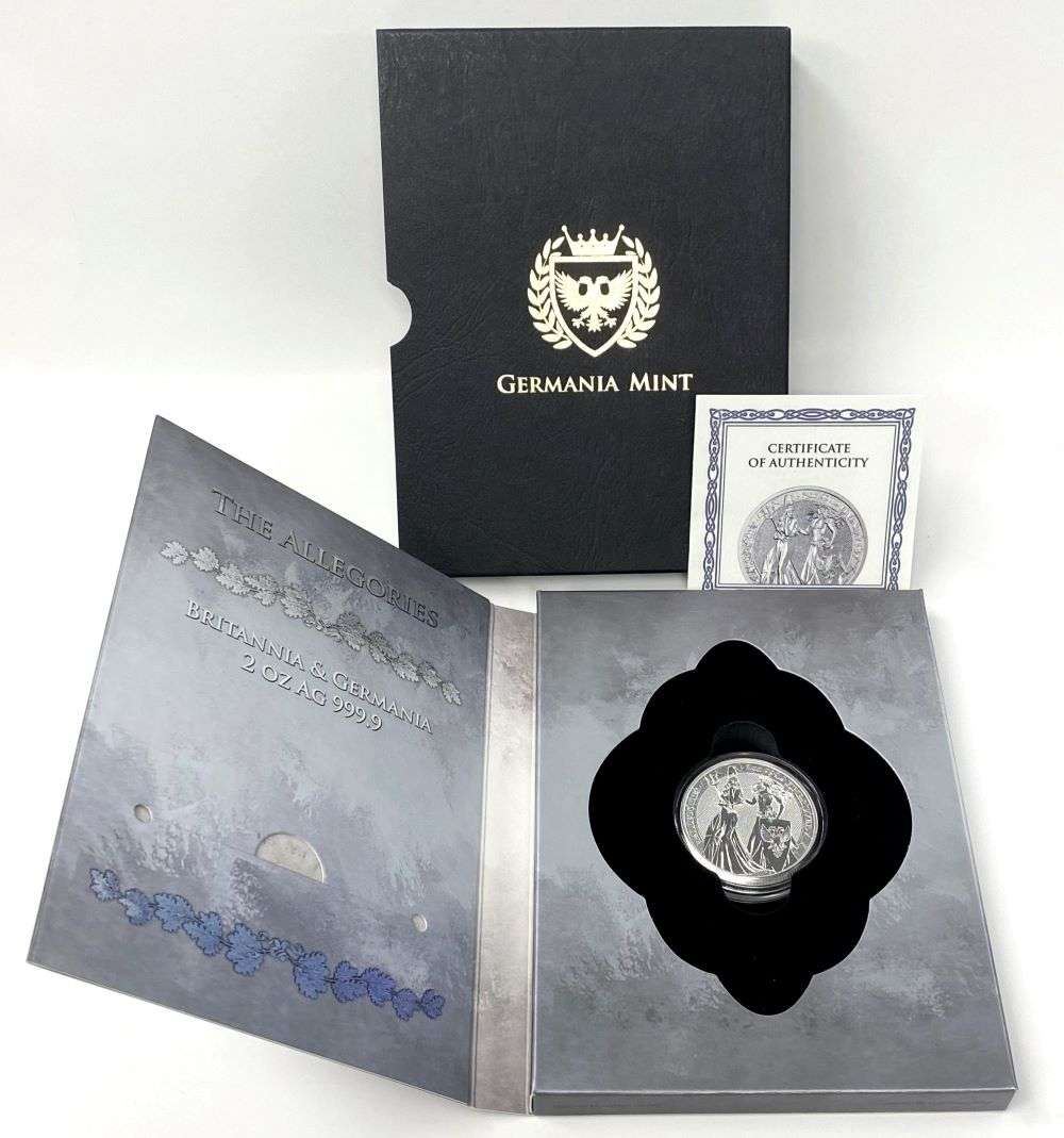 Germania Mint 2019 The Allegories "Britannia & Germania" 2 ozt .9999 Silver