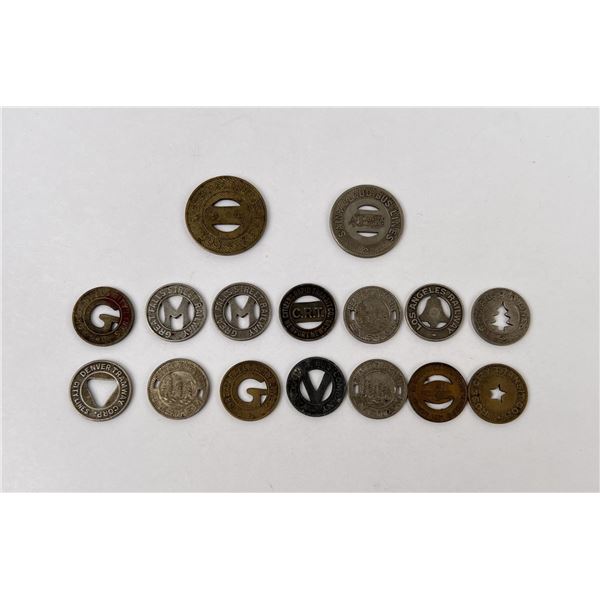 Collection of Bus Line Railway Tokens