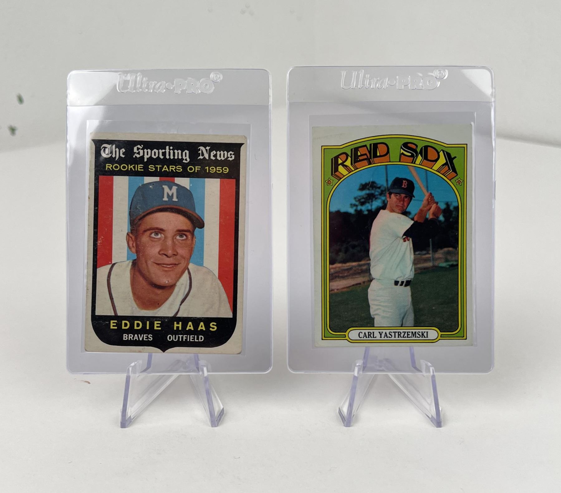 Carl Yastrzemski Eddie Haas Baseball Cards