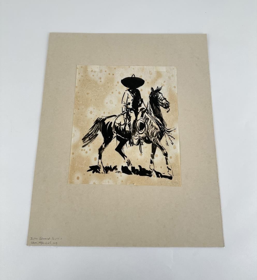 Edward Borein Pen and Ink Cowboy Drawing