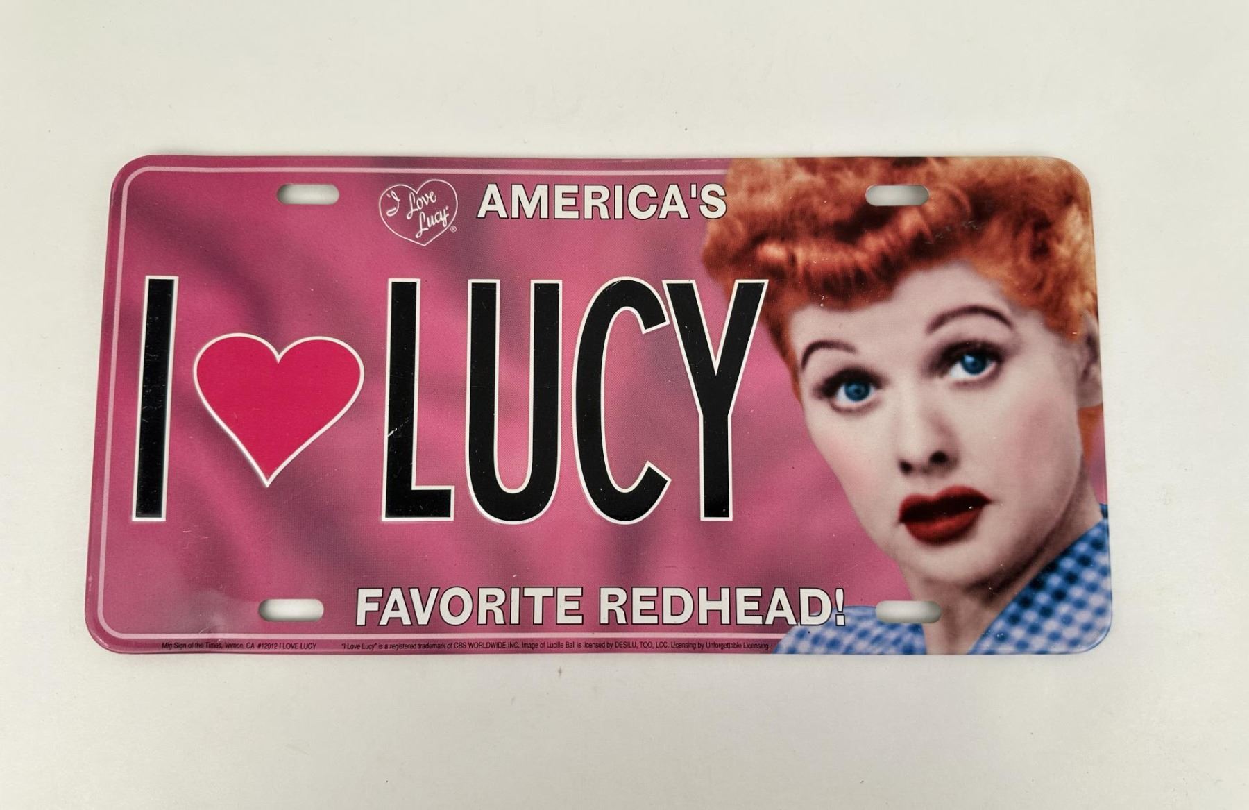 I Love Lucy License Plate