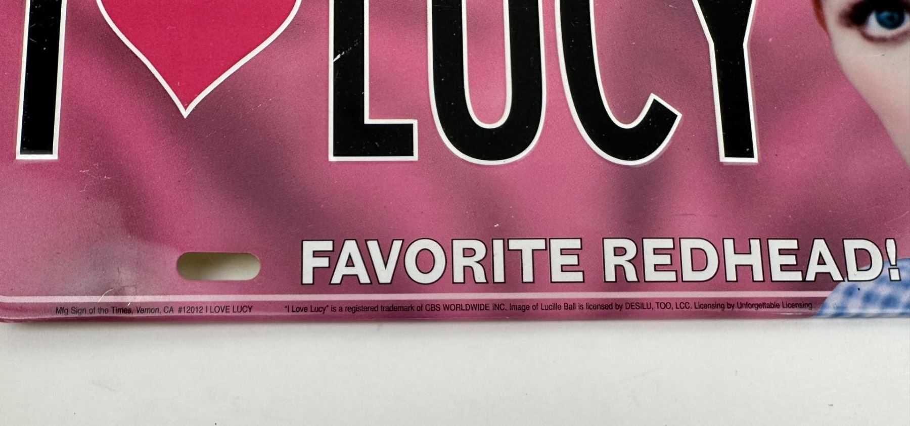 I Love Lucy License Plate