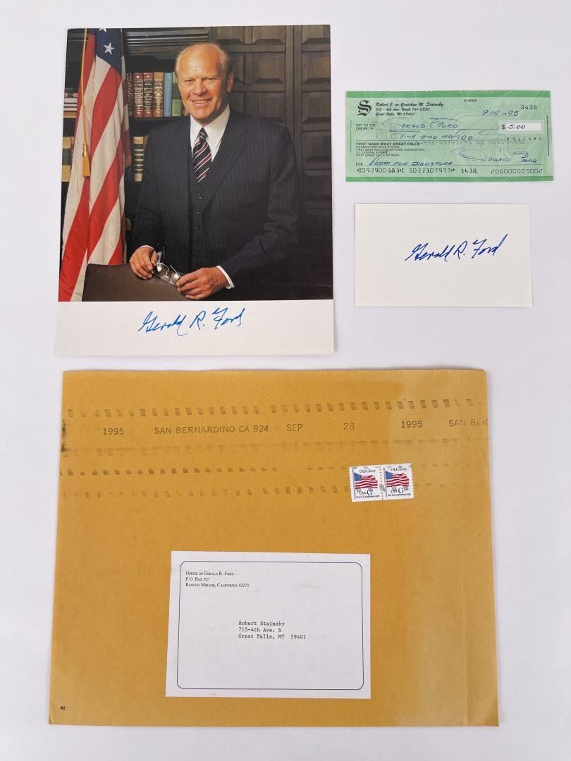 Gerald R. Ford Signed Photo and Card
