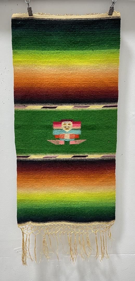 Antique Mexican Wool Serape Saltillo Blanket