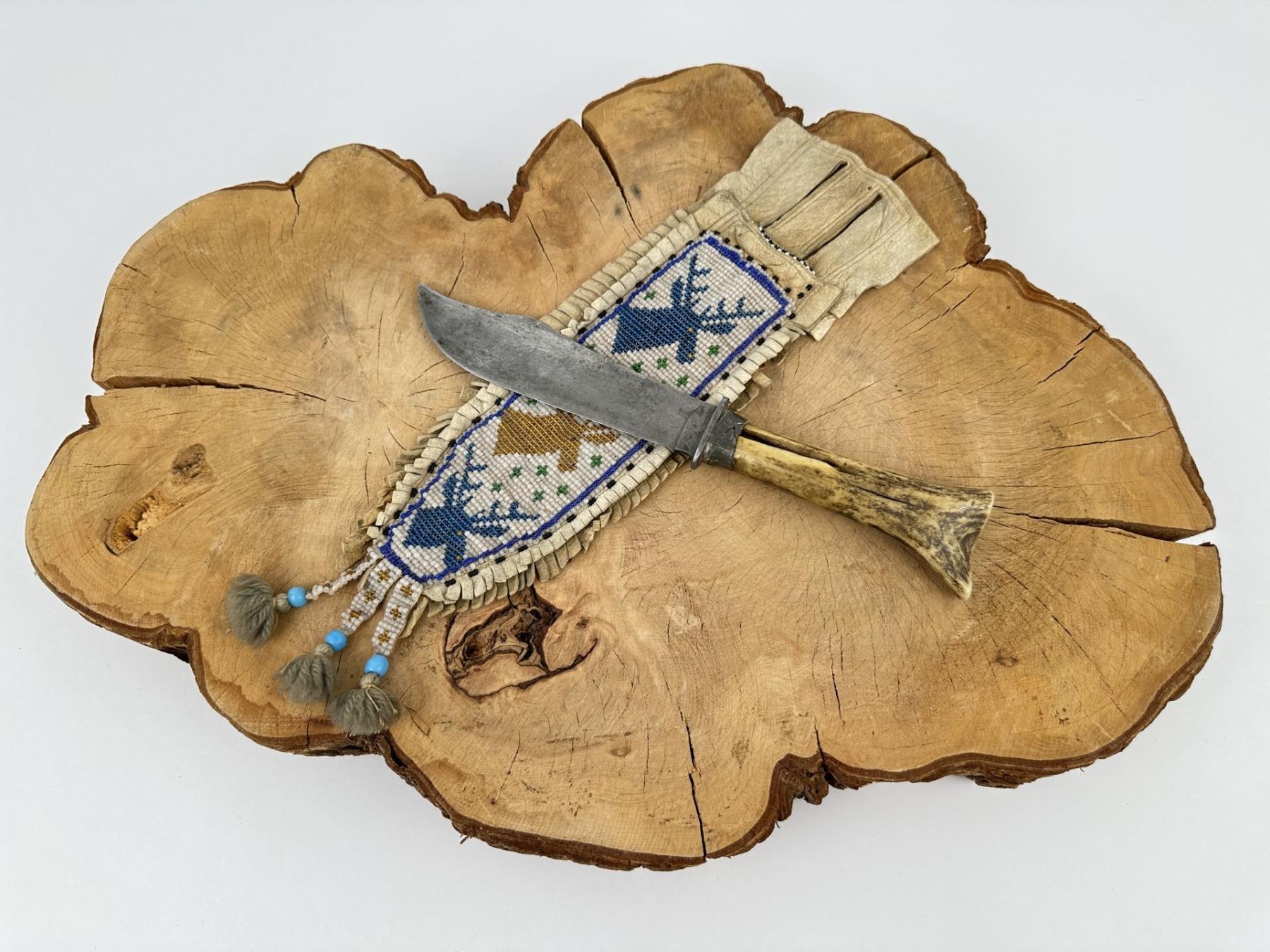 Plains Native American Indian Knife and Sheath