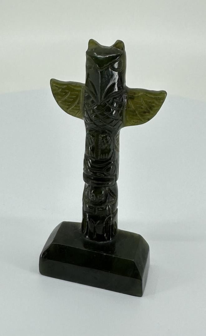 Alaskan Jade Carved Totem Pole