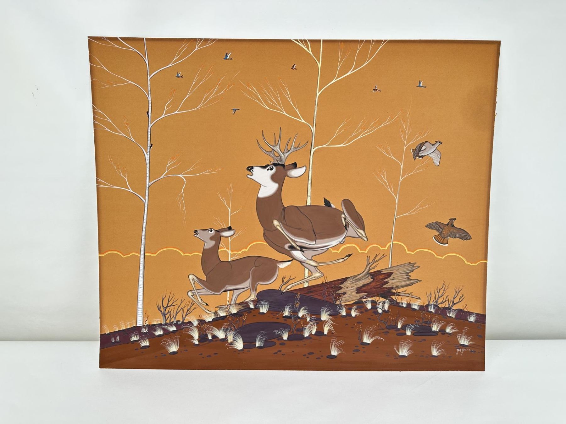 Beatien (Little No Shirt) Yazz Gouache Painting