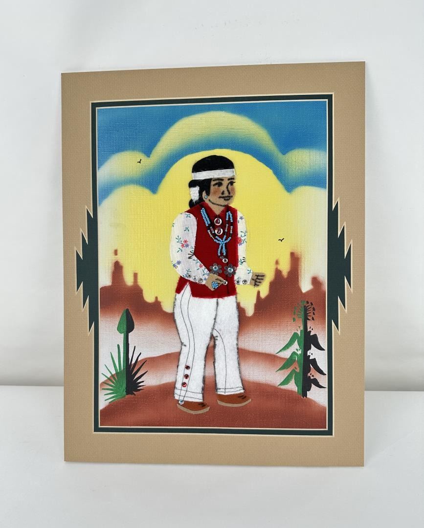 Navajo Indian Mixed Media Art Piece