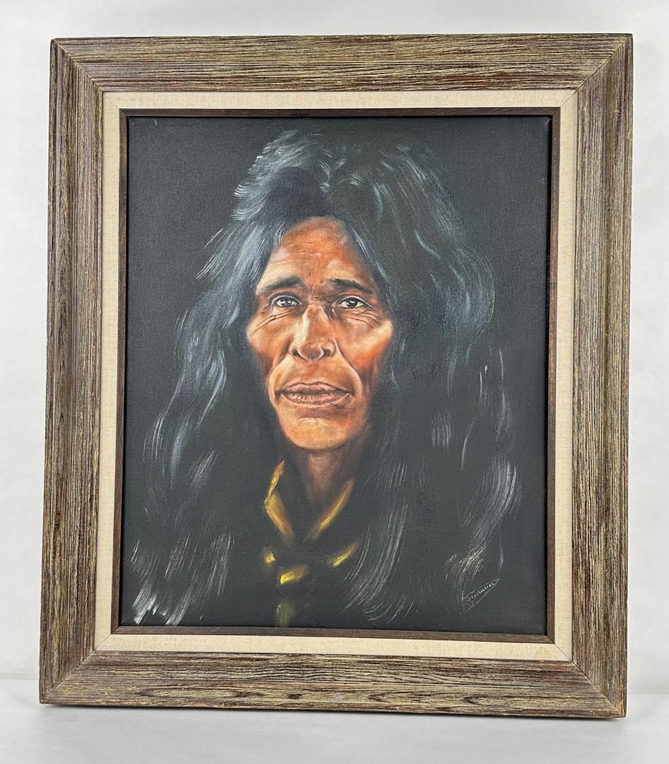 George McKee Cochran Indian Painting on Canvas