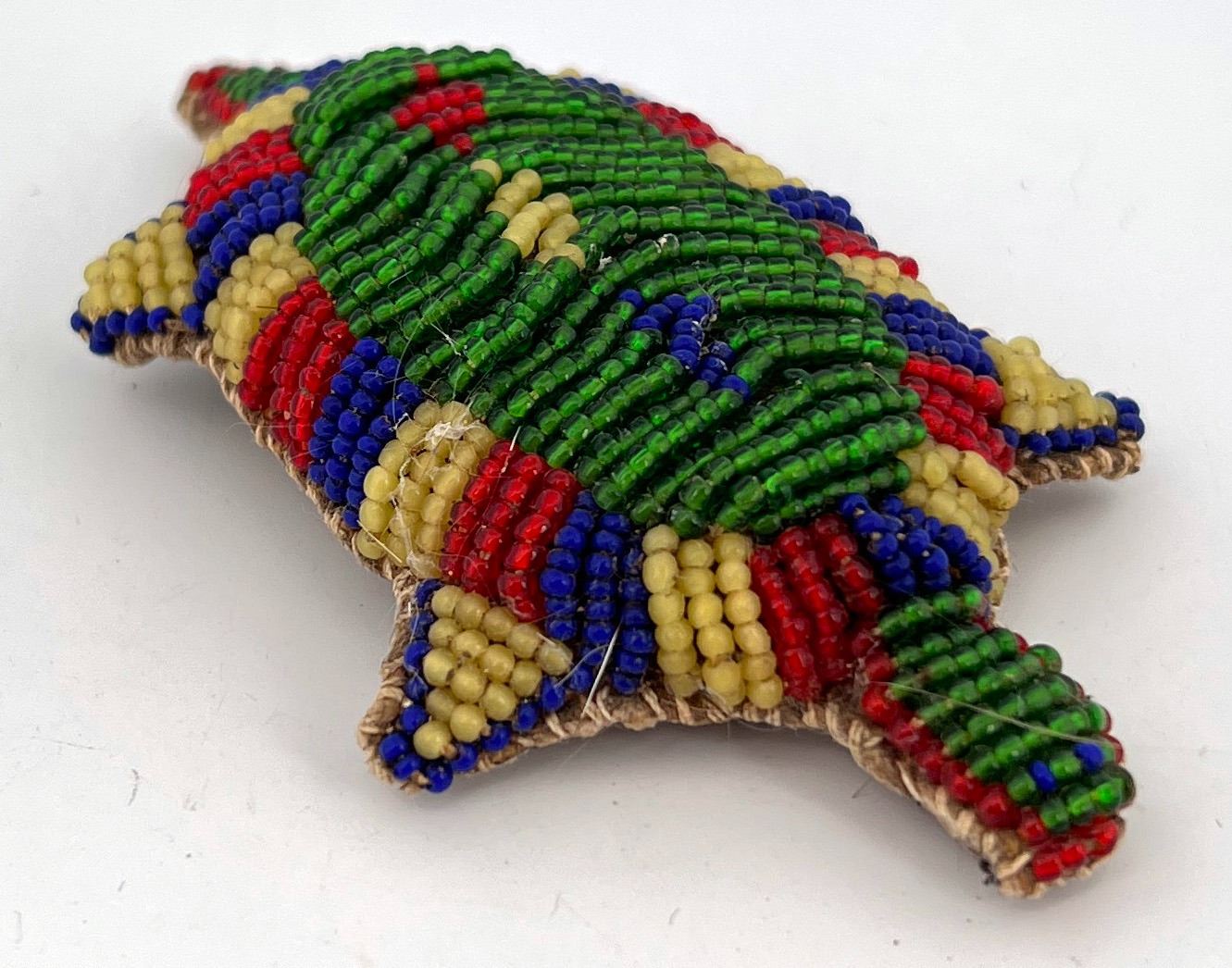 Plains Native American Indian Beaded Turtle Fetish
