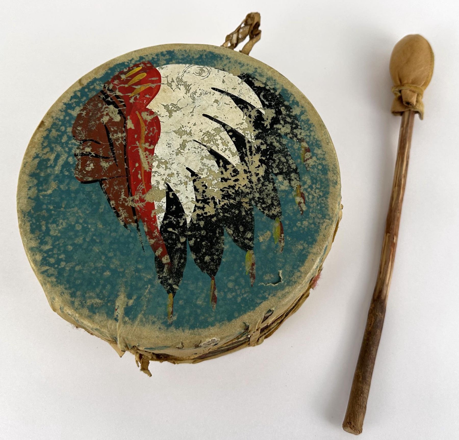Painted Native American Indian Drum