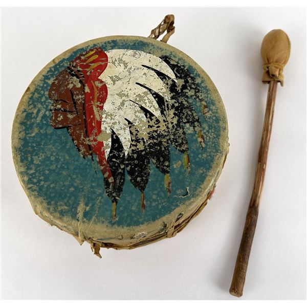 Painted Native American Indian Drum