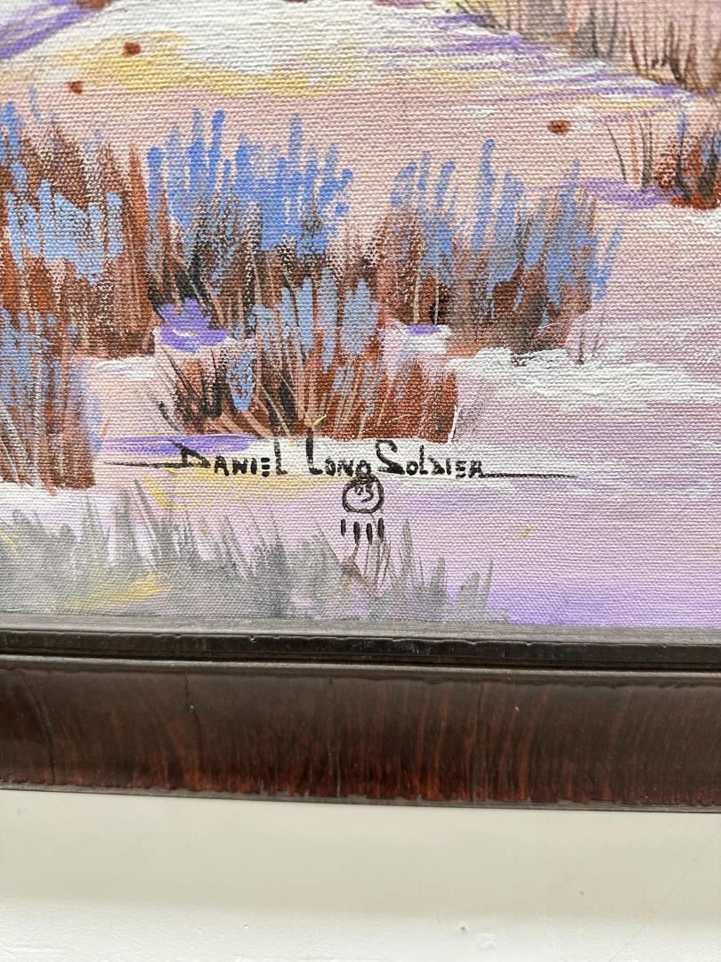 Daniel Long Soldier Indian Buffalo Hunt Painting