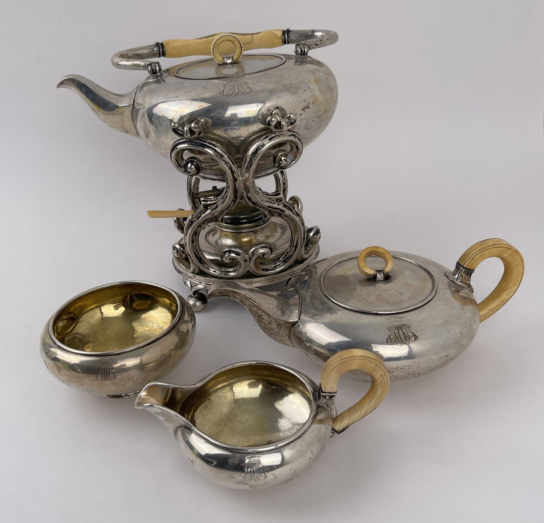 Antique German .800 Silver Tea Set