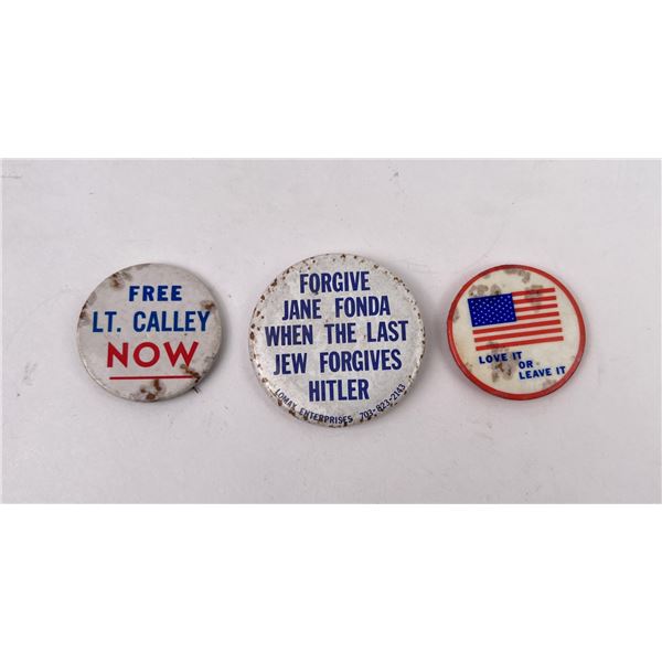 Vietnam Pro War Political Buttons