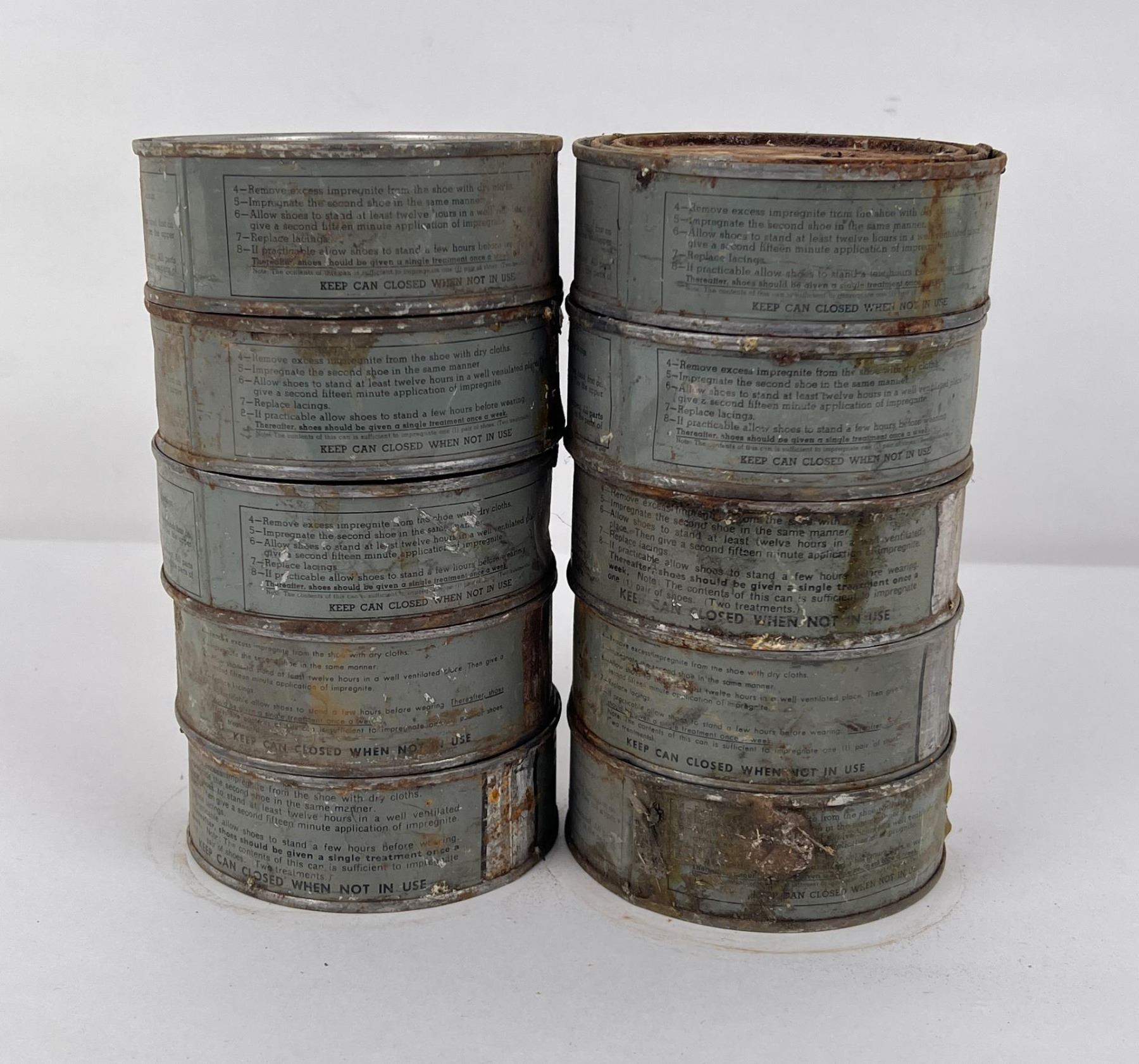 Group of Military Army Shoe Dressing Grease