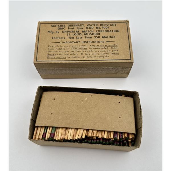 WW2 US QMC Wooden Stick Matches