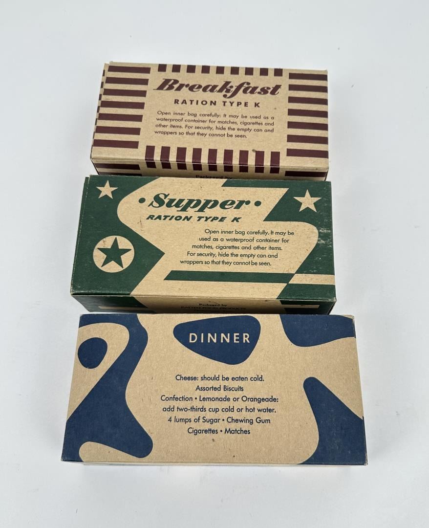 Reproduction Set of WW2 K Ration Boxes Camo