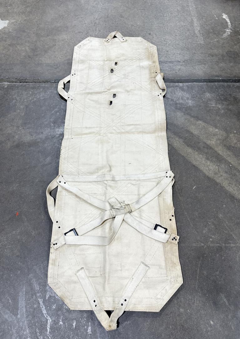 WW2 White Canvas Medical Litter with Splints