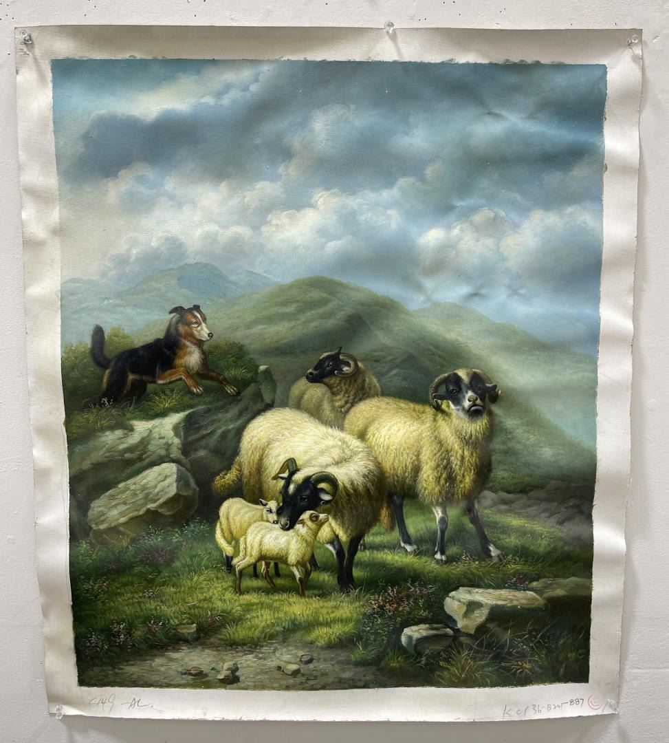 European Sheep Dog Painting