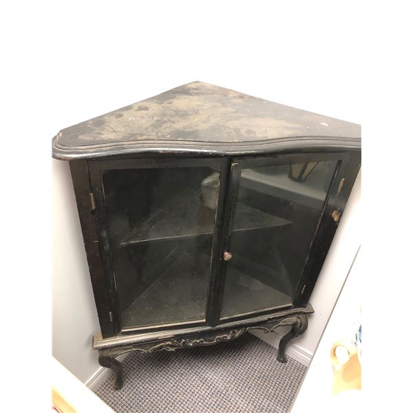 Vintage Estate Antique Glass Display Cabinet Approx 29 W X 17 12 L X 39 H