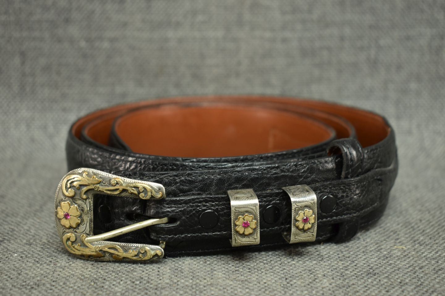 STERLING SILVER AND GOLD RANGER BUCKLE SET BY VOGT