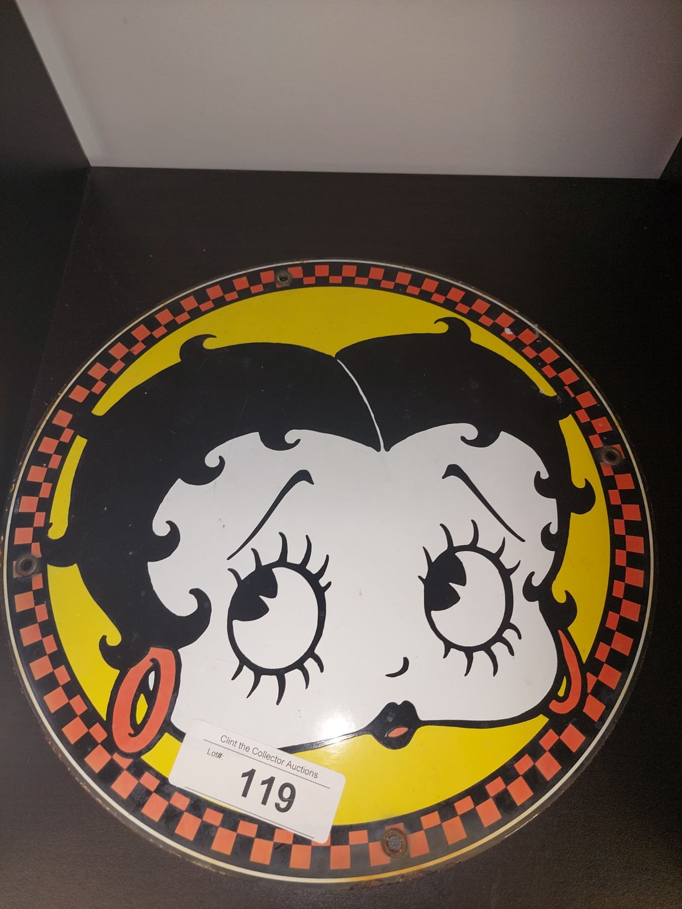 Porcelain Betty Boop Sign