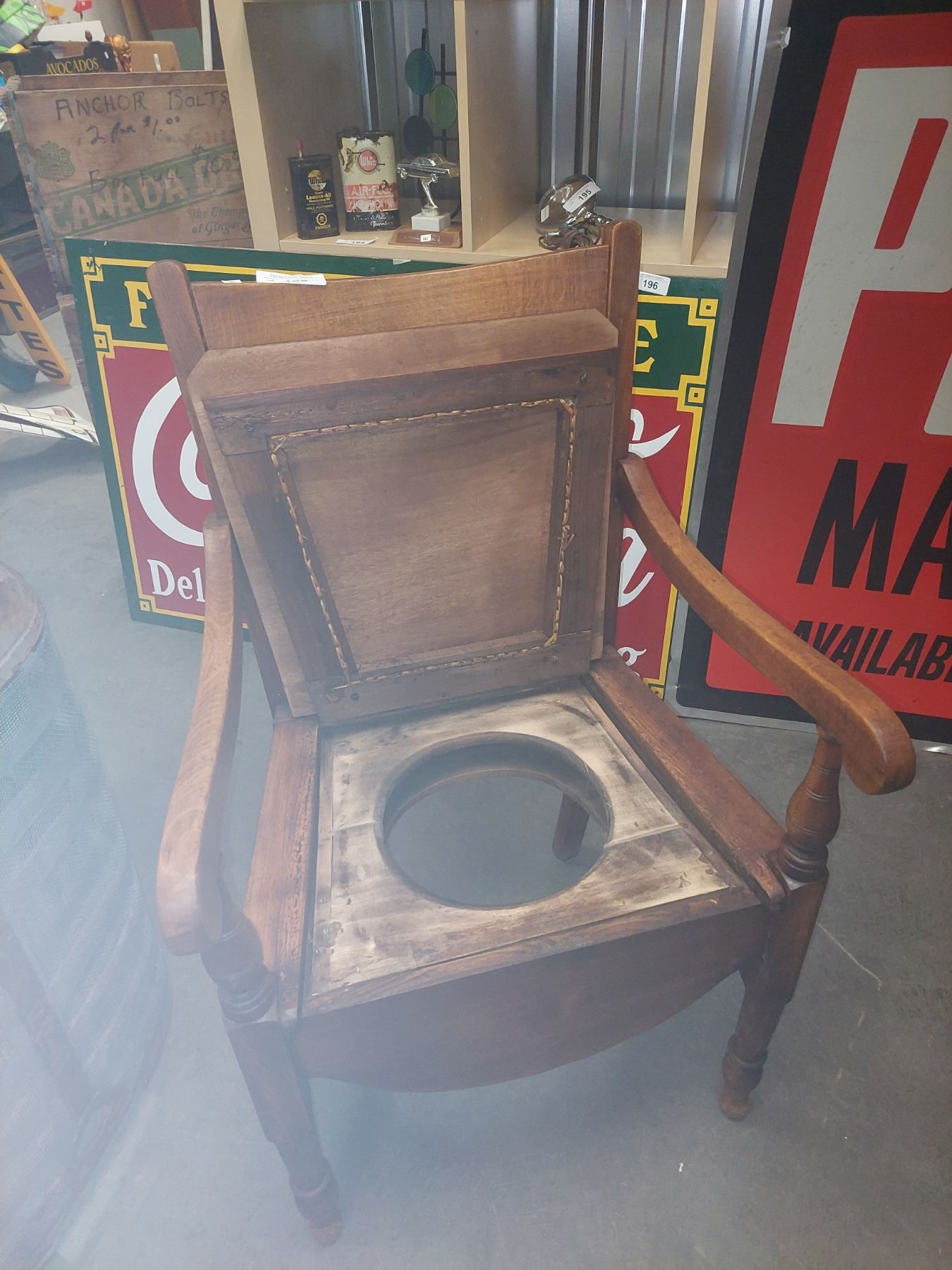 Antique Wooden Commode Chair