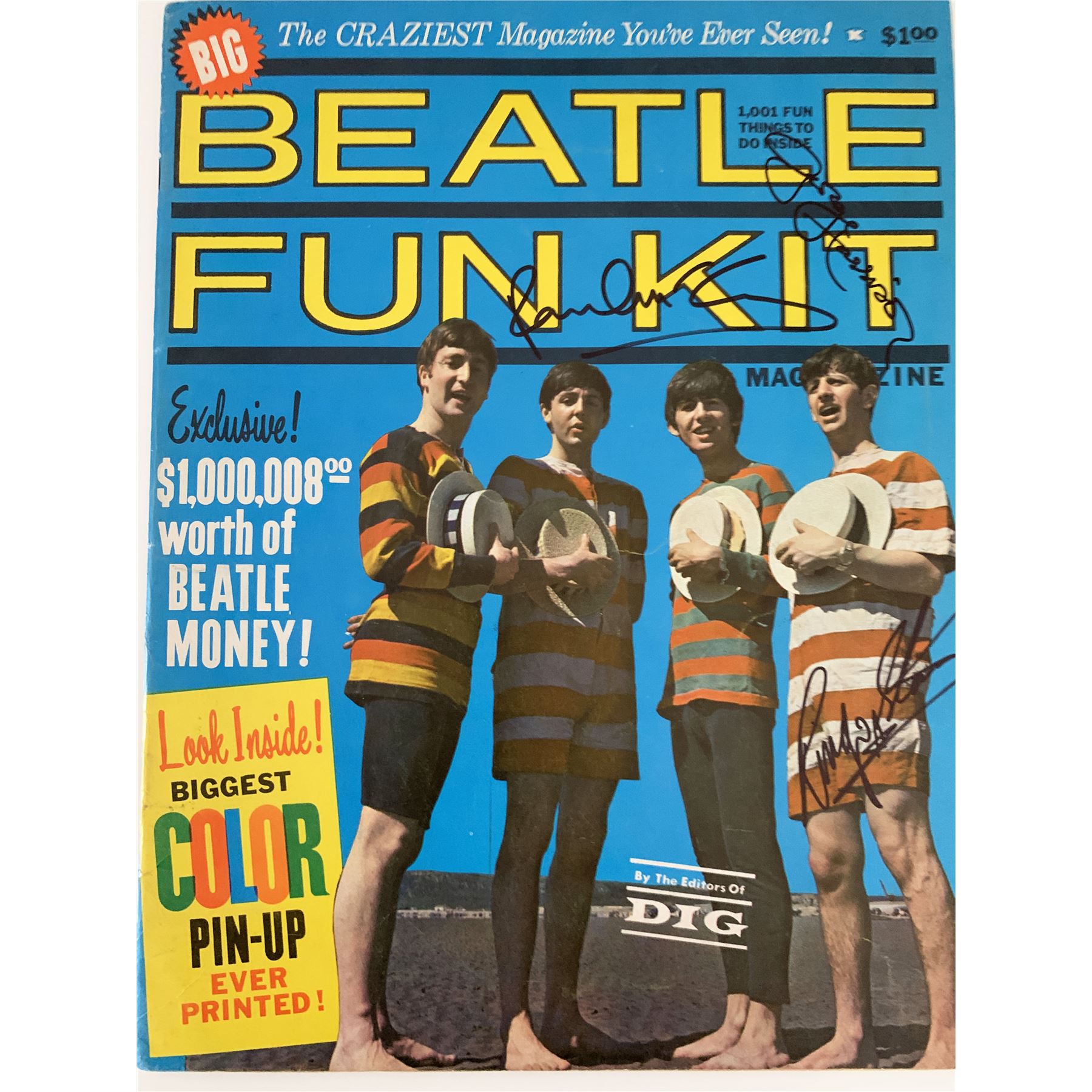 Beatle Fun Kit Signed Magazine. GFA Authenticated