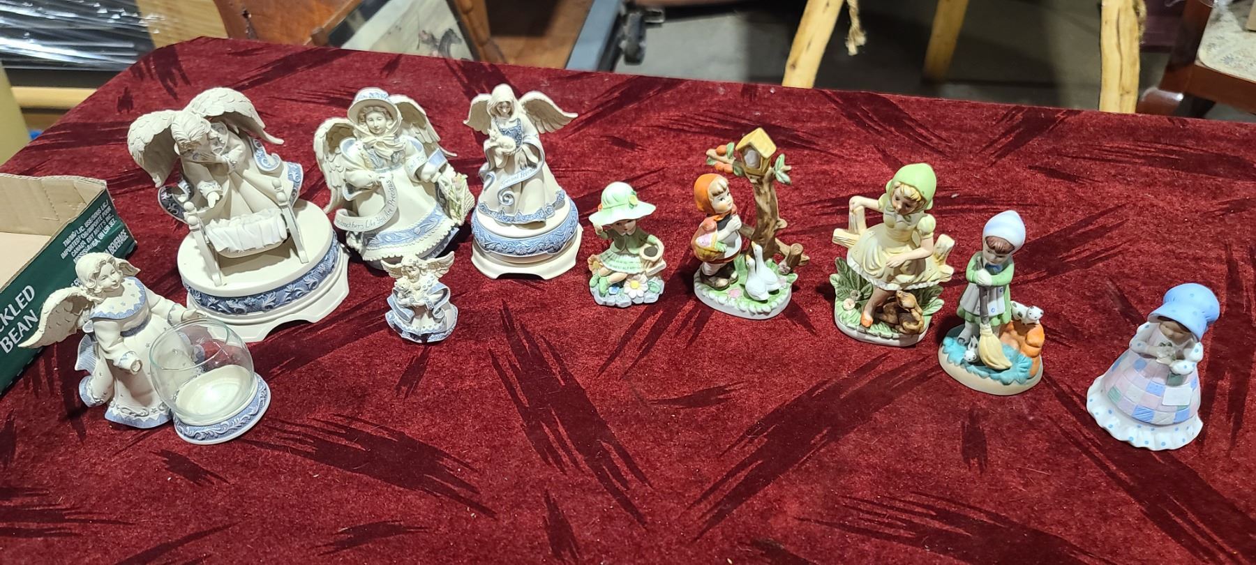FOUR SARAH'S ANGELS FIGURINES AND SIX ASSORTED FIGURINES