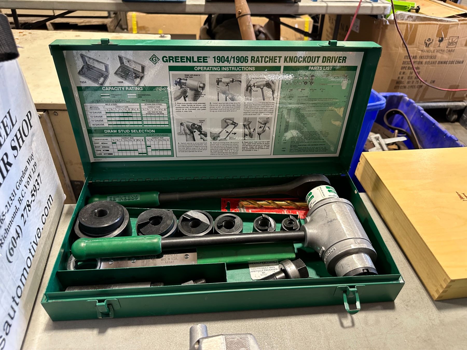 Round Knockout Set Greenlee 74BB Standard Round Knockout Punch - 1-11/ ...